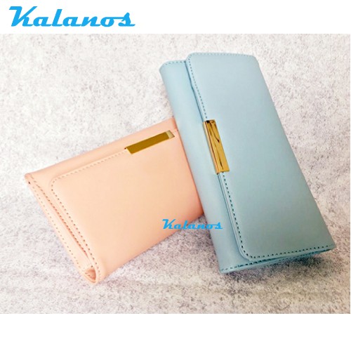 Ví dài nữ cẩm tay nhiều ngăn đẹp Kalanos KBNU2100-Xanh, bóp ví da nữ ...