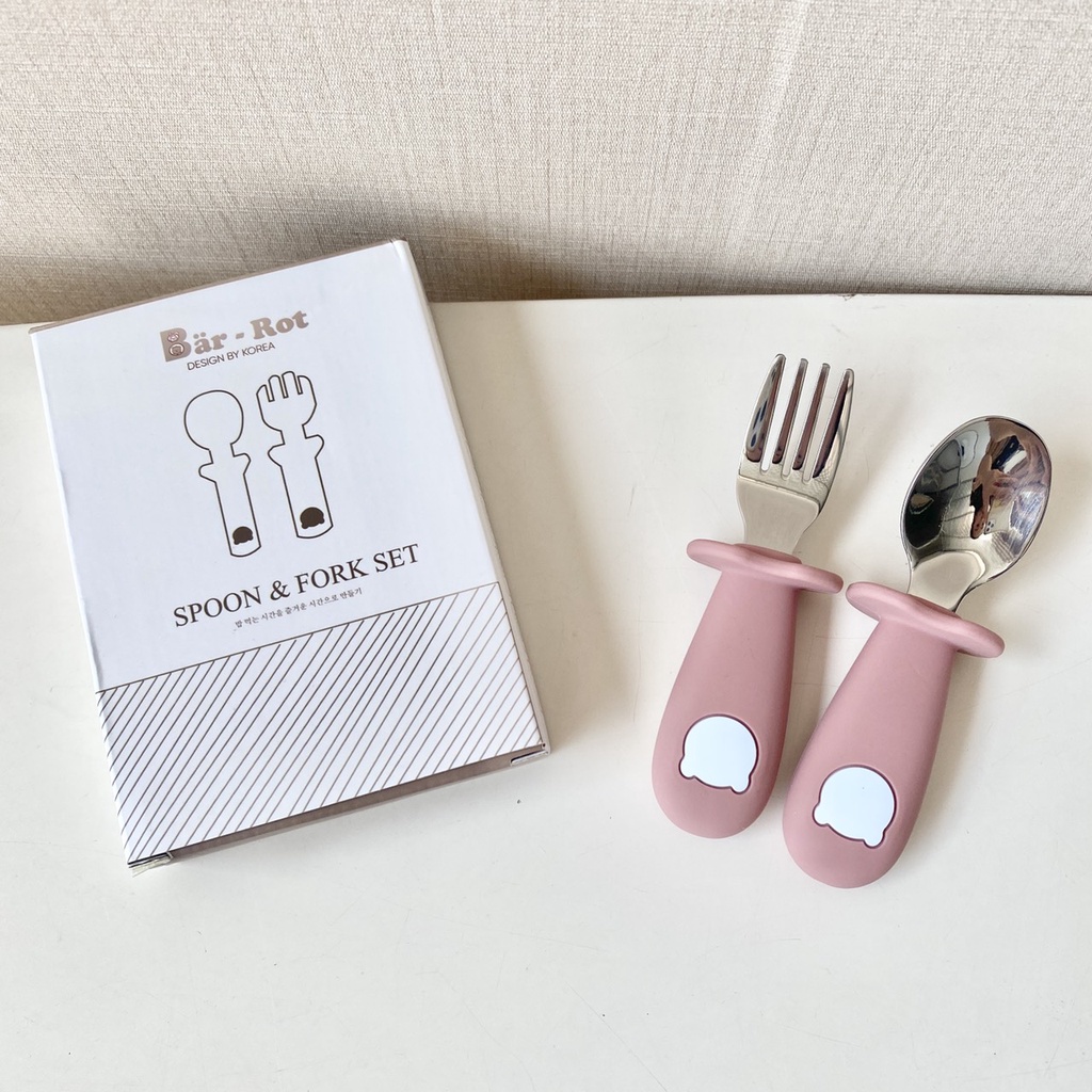 Bộ Thìa Dĩa Ăn Dặm Cho Bé Hình Gấu Bar Rot - Set Thìa Nĩa Cho Trẻ Tập ...