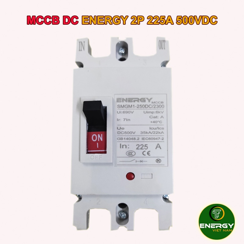 Aptomat MCCB 2P 225A 500VDC - Attomat Khối Dùng Cho Hệ Lưu Trữ ACQUY ...