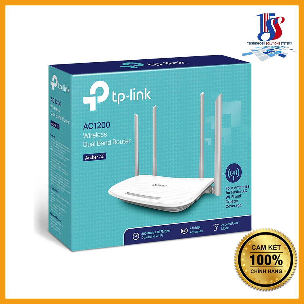 Thiết bị thu phát wifi TP-Link Archer A5 AC1200 băng tần kép 2.4GHz 300 ...