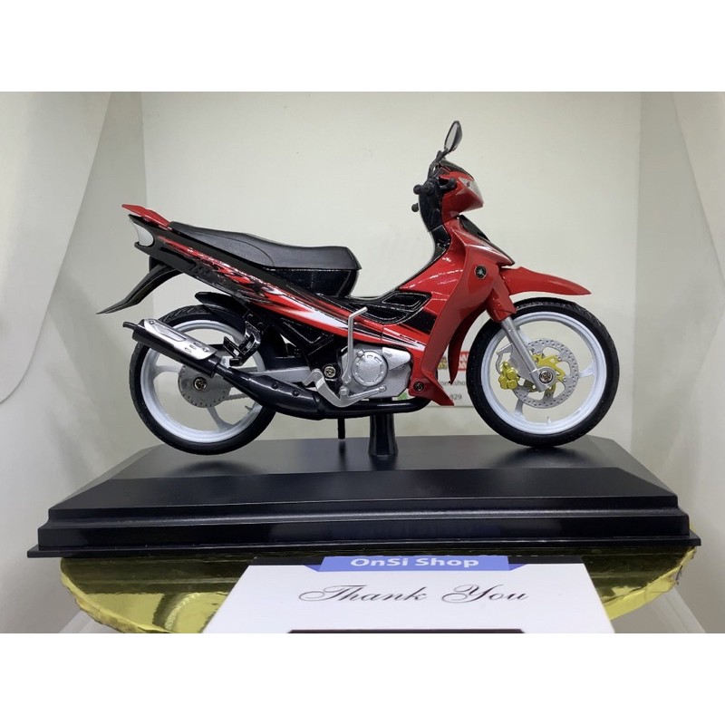 YAMAHA YAZ 125cc (Y125ZR) MÔ HÌNH XE MOTOR ( ĐỎ - ĐEN - bánh trắng ) tỉ ...