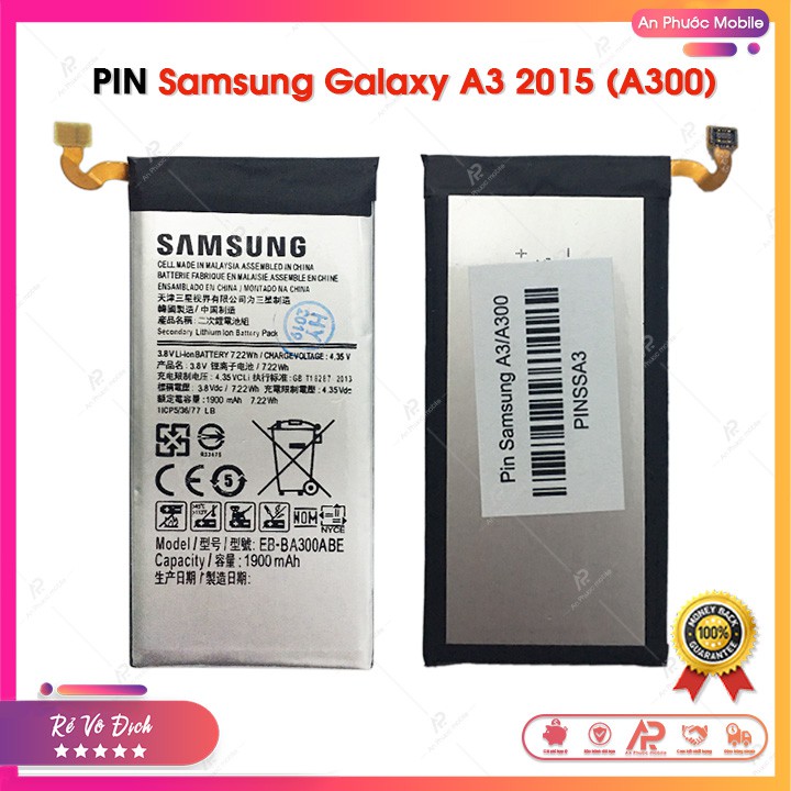 Pin Samsung A3 2015 / A300F / A300 (1900mAh) - Pin Samsung Galaxy Zin ...