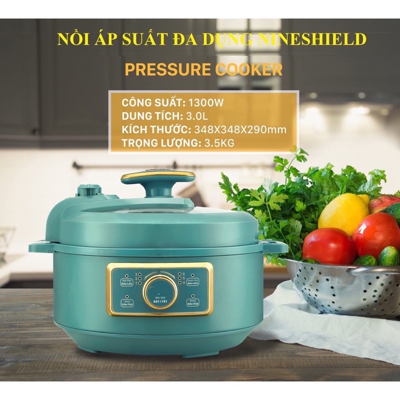 💗Nồi hầm áp suất điện đa năng NINESHIELD KB-618 phiên bản tiếng việt dùng chiên, xào nấu ...