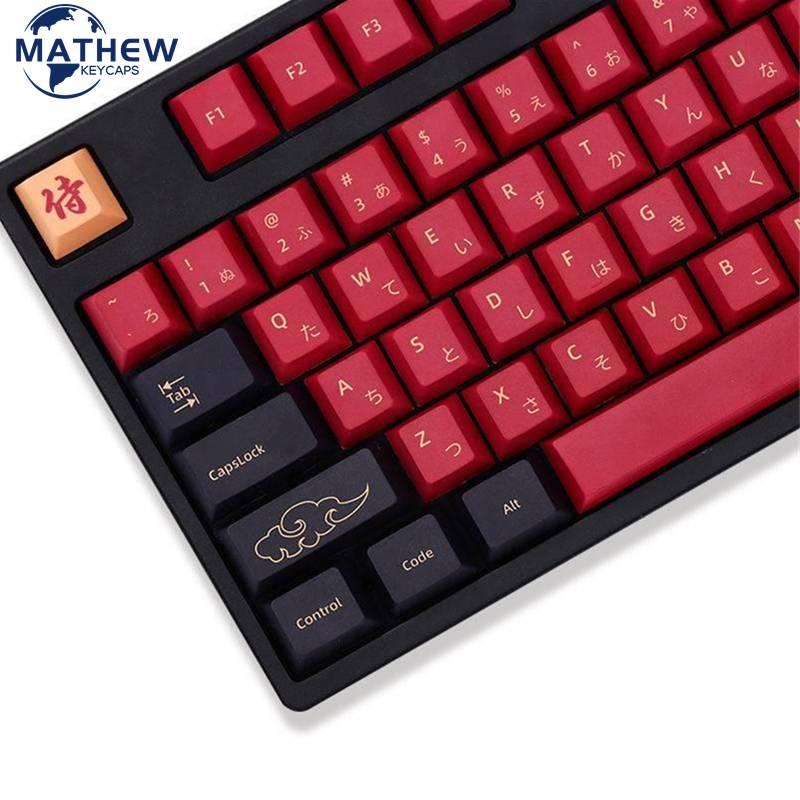 139 Keys Red Samurai Cherry Profile Keycaps PBT DYE Sublimation ...