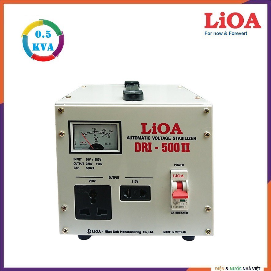 ỔN ÁP LIOA DRI-500 II CÔNG SUẤT 0.5kVA ĐIỆN ÁP VÀO 90V - 250V ( 100% DÂY ĐỒNG NGUYÊN CHẤT ...