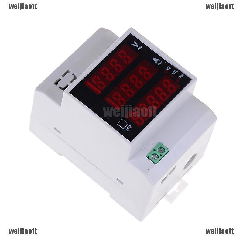 Lab din rail led ac voltmeter ammeter volt amp meter gauge 80-300v 0 ...