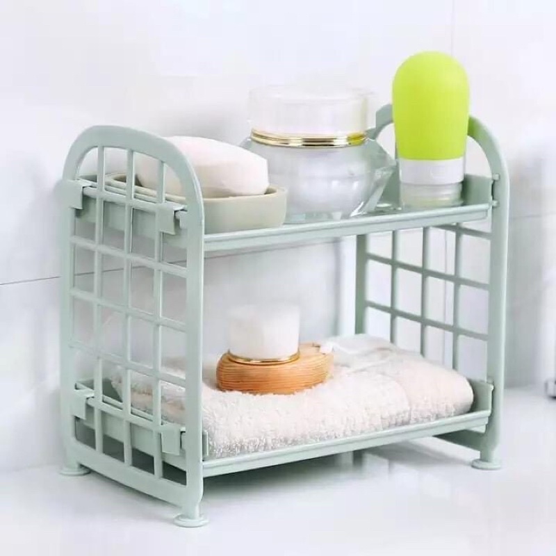 Kệ nhựa mini 2 tầng đựng đồ dùng đa năng dùng tiện lợi tháo lắp dễ dàng ...