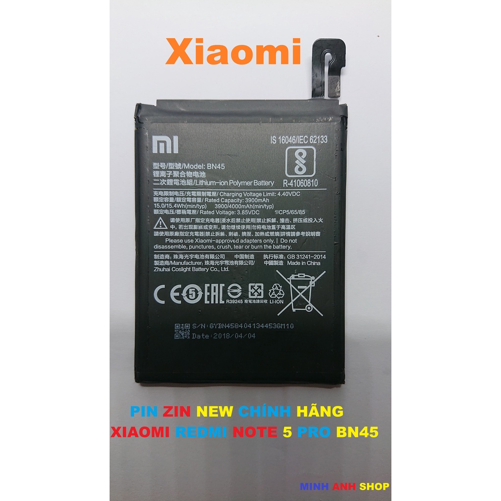 PIN ZIN NEW CHÍNH HÃNG CHO XIAOMI REDMI NOTE 5 PRO-BN45 | Shopee Việt Nam