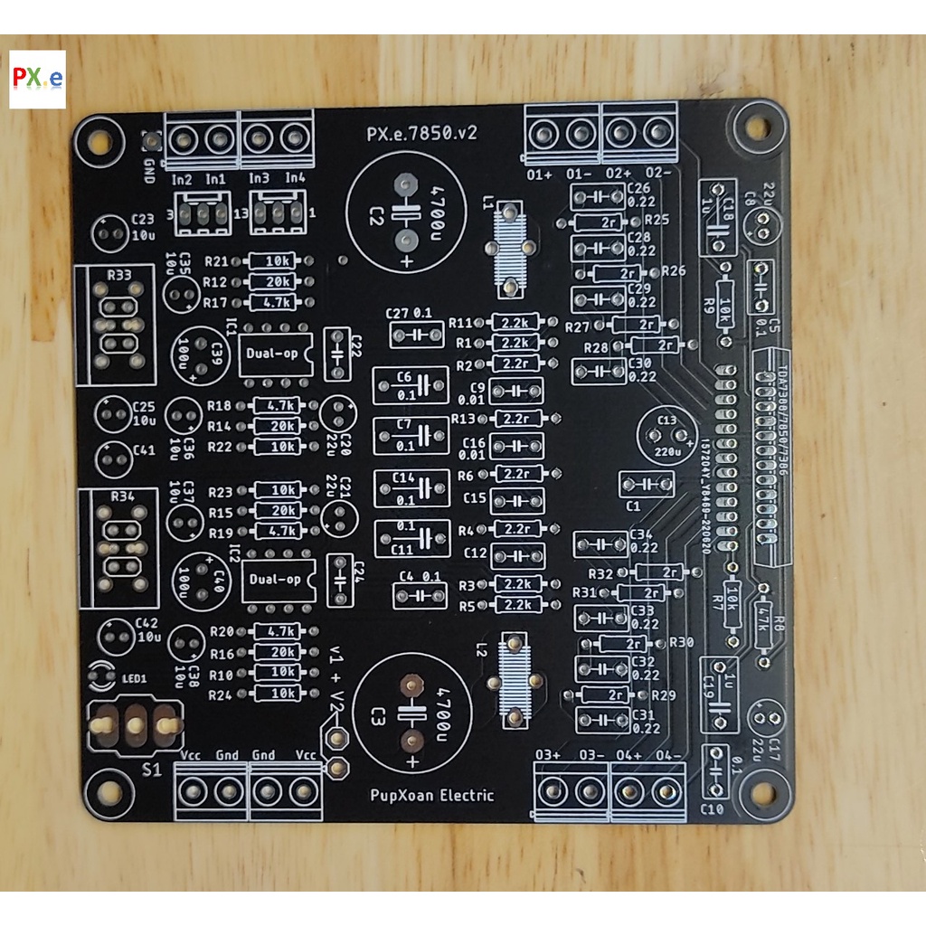 PCB công suất dùng chung cho các chip TDA7388 và TDA7850, TDA7386 ...