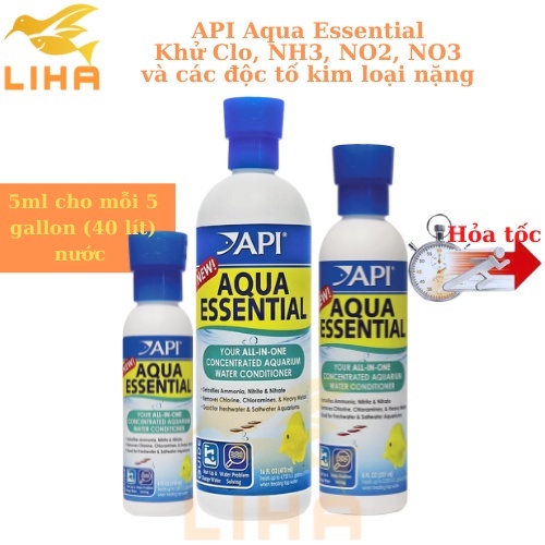 API Aqua Essential - Khử Clo, NH3, NO2, NO3 và các độc tố kim loại nặng trong hồ cá thủy sinh ...