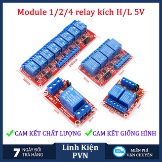 Module Relay 5V 1/ 2/ 4/ 8 kênh có cách ly opto, tùy chọn mức kích High ...