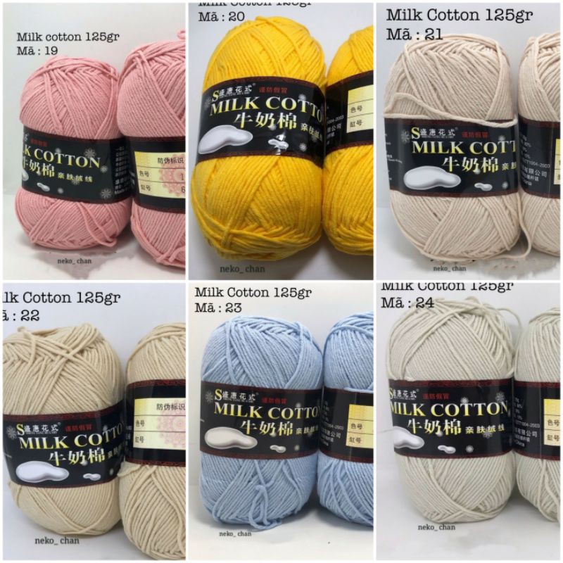 Len milk cotton loại 1(mã 01~50) (cuộn 125g) | Shopee Việt Nam