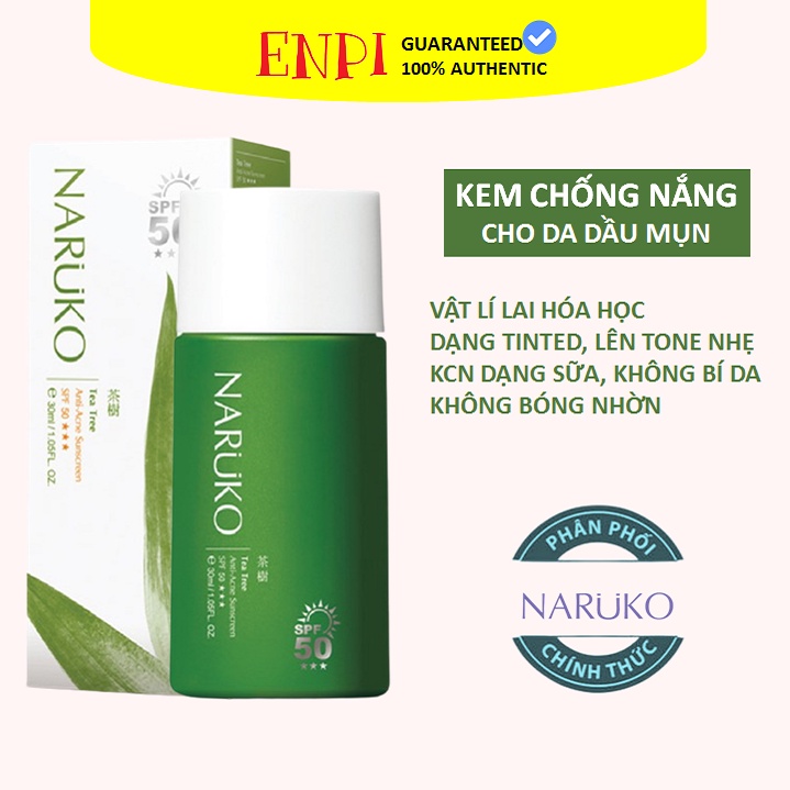Kem chống nắng Naruko Tea Tree Anti-Acne Sunscreen SPF50 | Shopee Việt Nam