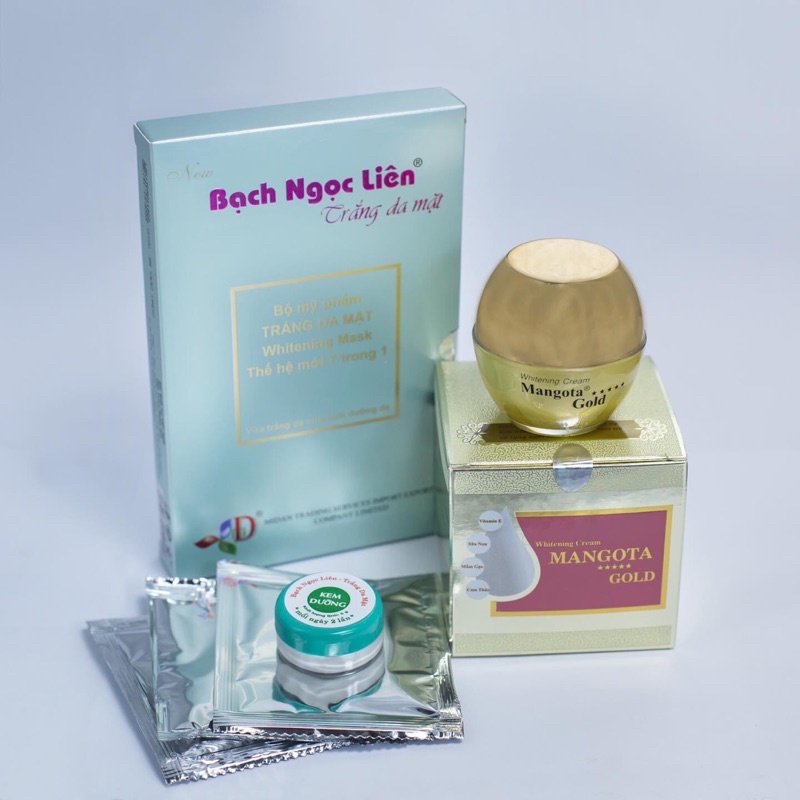 Kem dưỡng trắng da Mặt Bạch Ngọc Liên Mangota Gold 15gr + Tặng kèm 1 ...