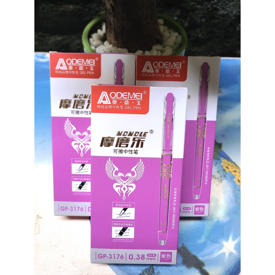 02 Hộp 24 cây bút bi xóa được mực tím AODEMEI | Shopee Việt Nam