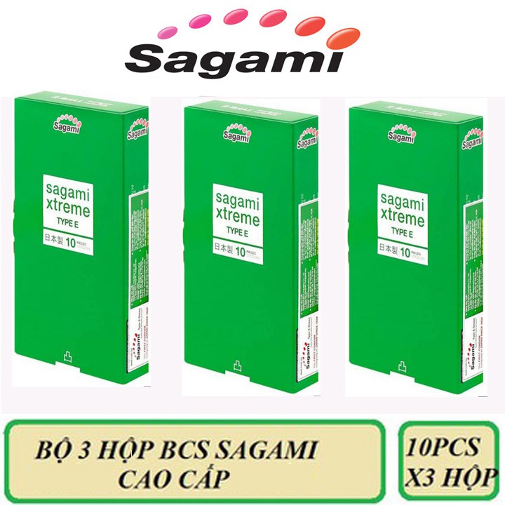 Combo 3 hộp bao cao su Sagami Xtreme Type E hộp 10 cái | Shopee Việt Nam