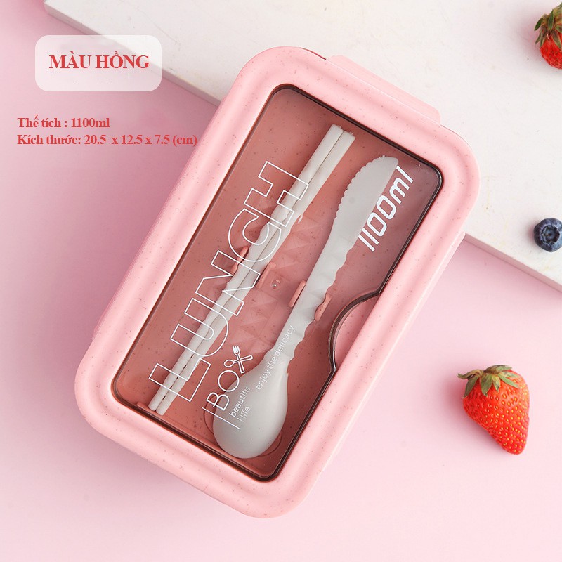 Hộp Đựng Cơm Đựng Thức Ăn Văn Phòng 2 Ngăn LUNCH BOX 1100ml Chất Liệu ...