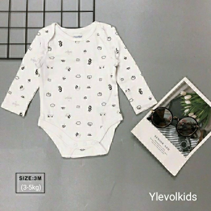 [Tri ân] Body chip dài tay trắng in ngựa, 3M (3-5kg) | Shopee Việt Nam