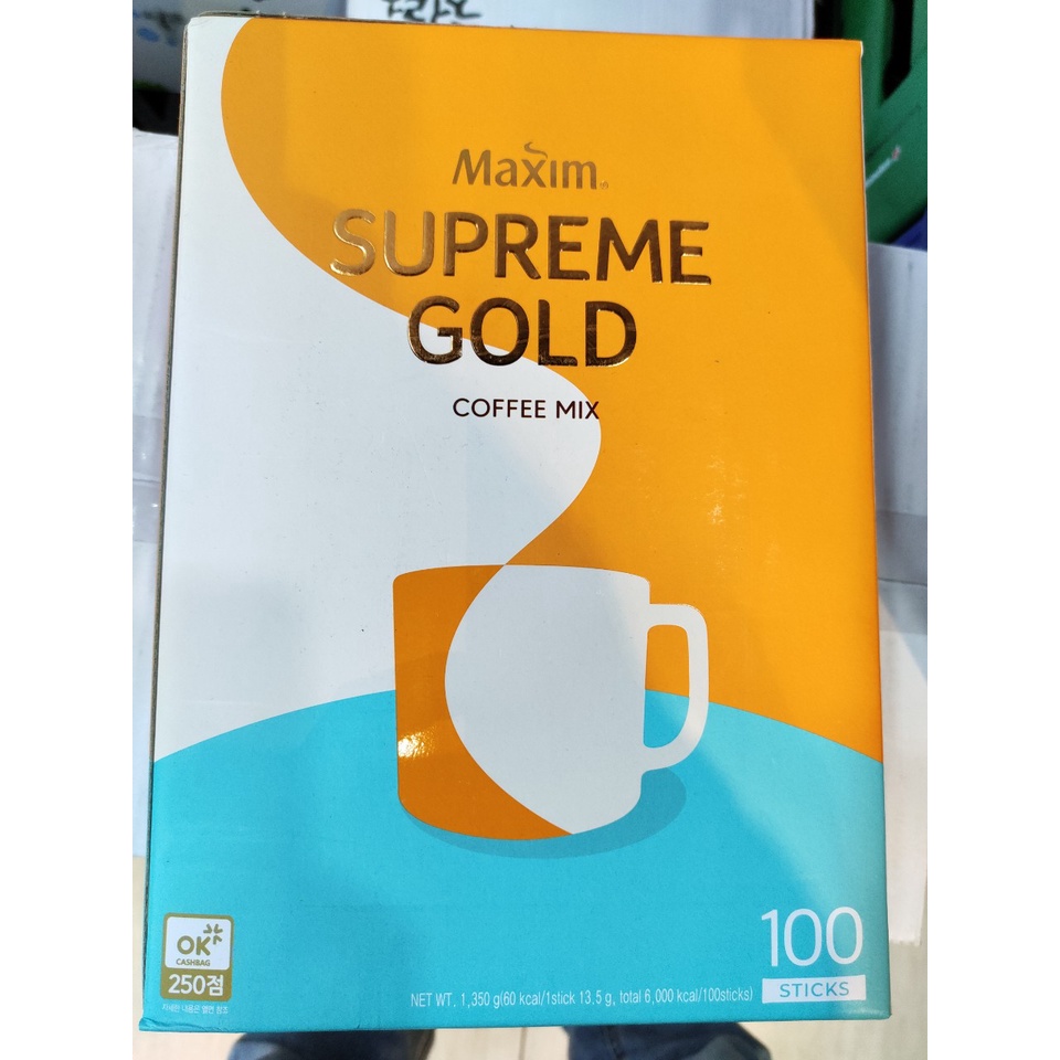 Cà phê maxim supreme gold hàn quốc hộp 100 gói - 슈프림 골드 | Shopee Việt Nam