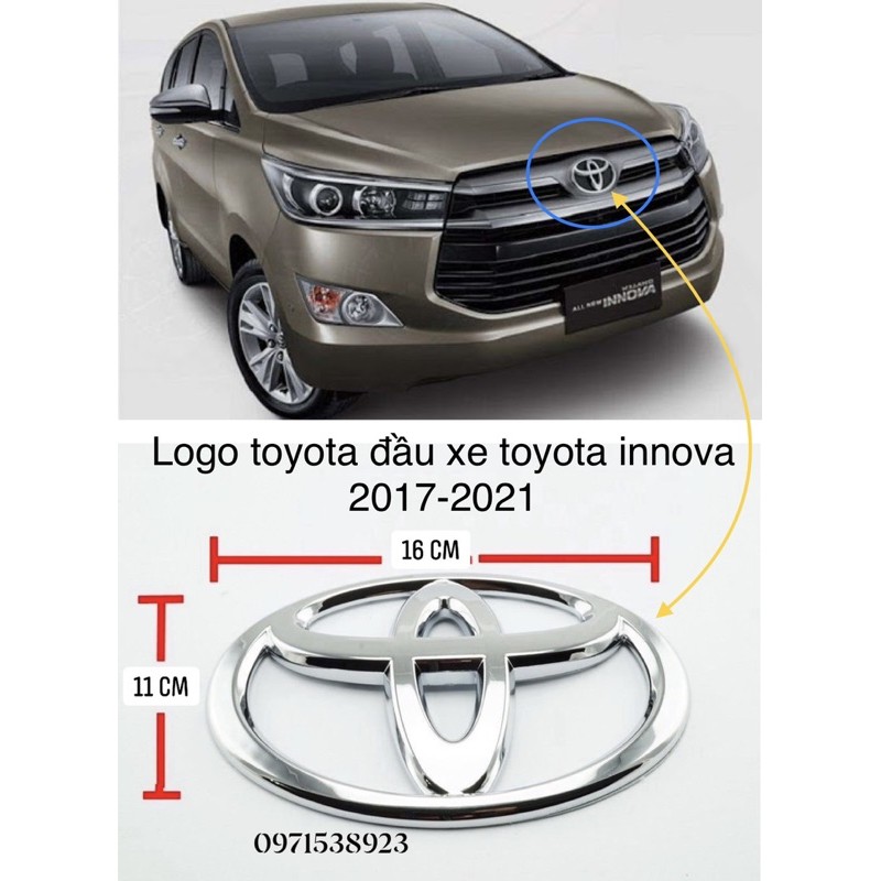 logo TOYOTA trước đầu xe TOYOTA INNOVA 2017-2021 kích thước 17cm*11,4cm ...