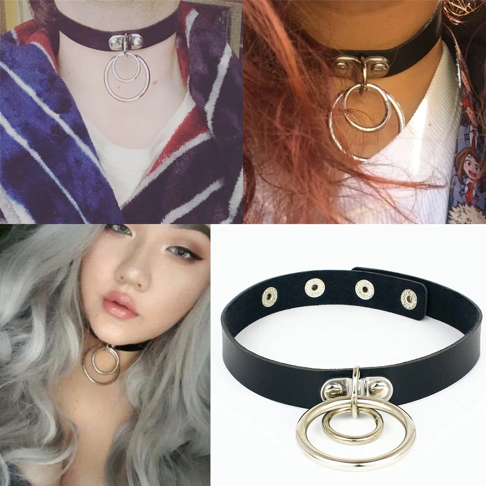 Vòng Cổ Choker Da PU Màu Đen Đính Đinh Tán Phong Cách Harajuku Punk ...