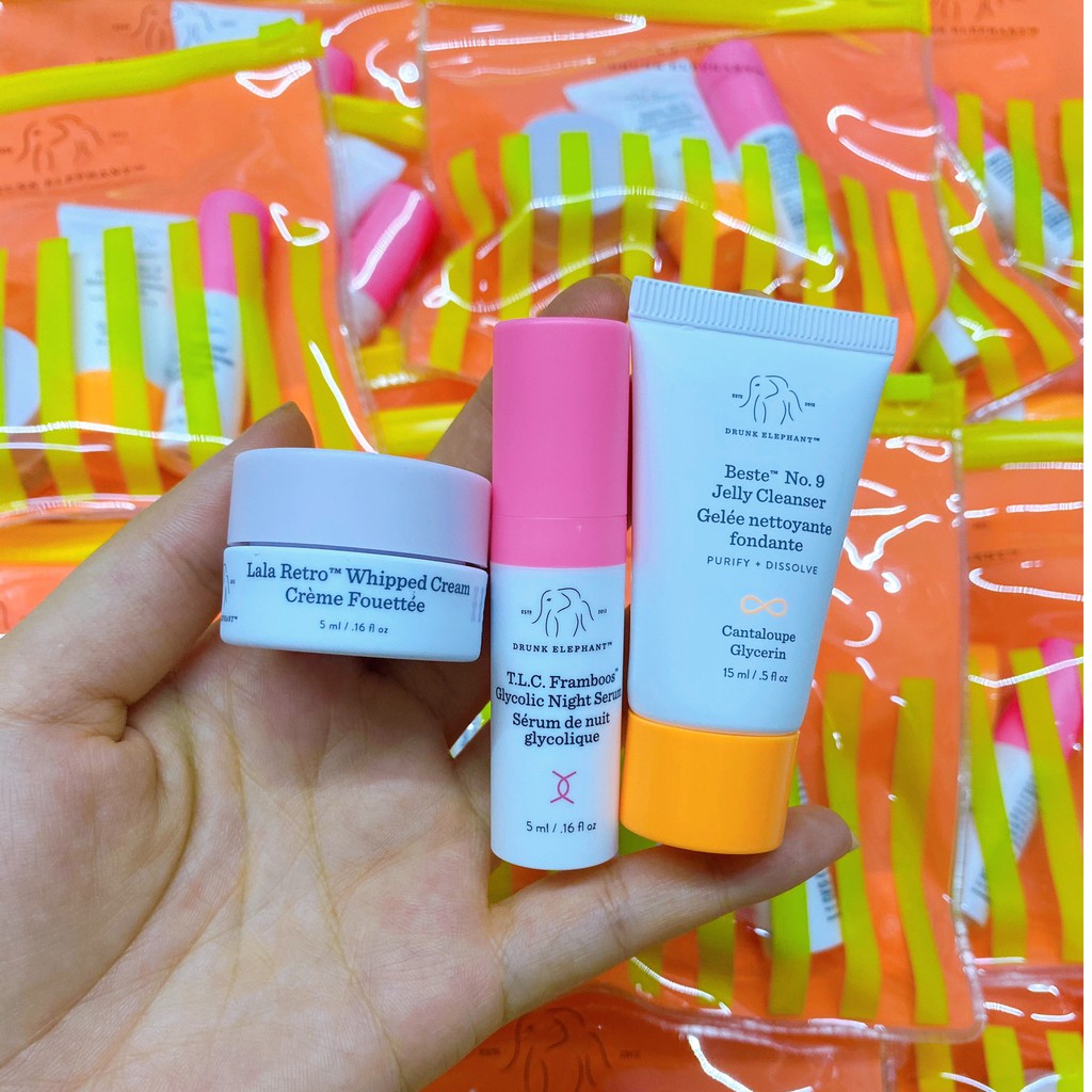 [CÓ SẴN] Set Dưỡng Da Drunk Elephant Minisize (15ml + 5ml + 5ml ...