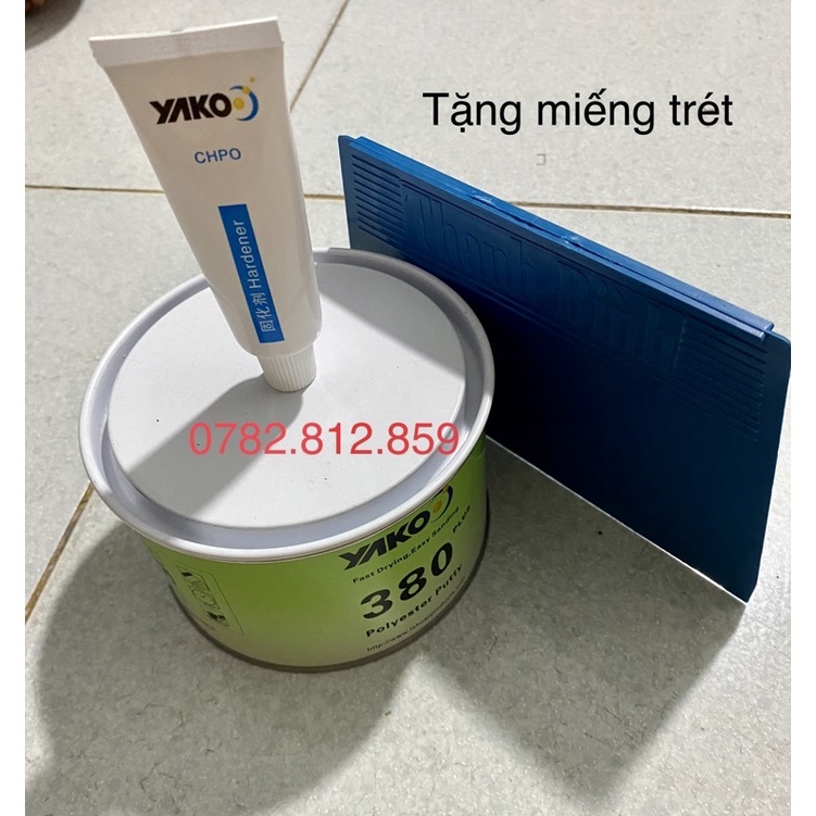 Bả matit ô tô, xe máy Yako 380 Plus 1kg dùng trám trét kim loại, nhựa đa dụng Polyester Putty ...