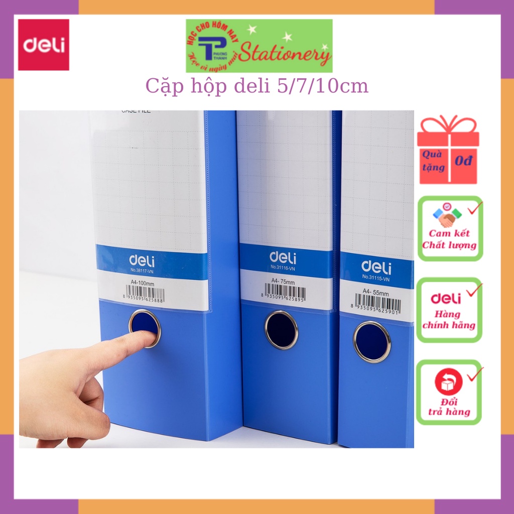 File hộp Deli - 5cm/7cm/10cm - chất liệu PP cao cấp- Xanh dương ...