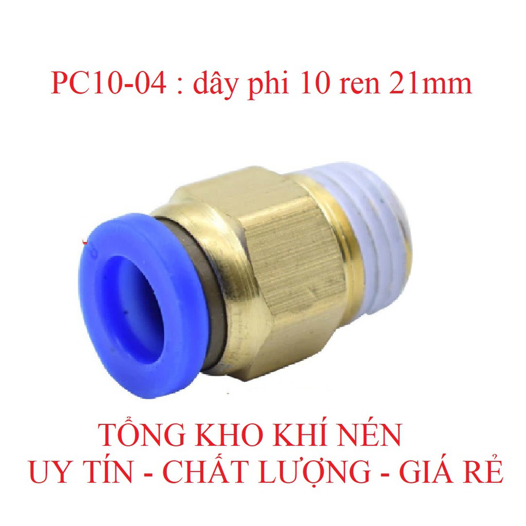 Đầu nối thẳng ren ngoài PC ống 10 đủ các loại ren PC10-01 PC10-02 PC10 ...