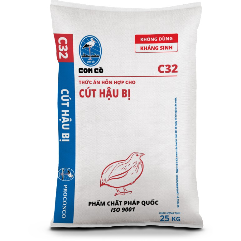 1KG Cám Cò C32 Cho Cút Thịt Thức ăn Cho Chim Cút Thịt Cám Cho Chim Cút ...
