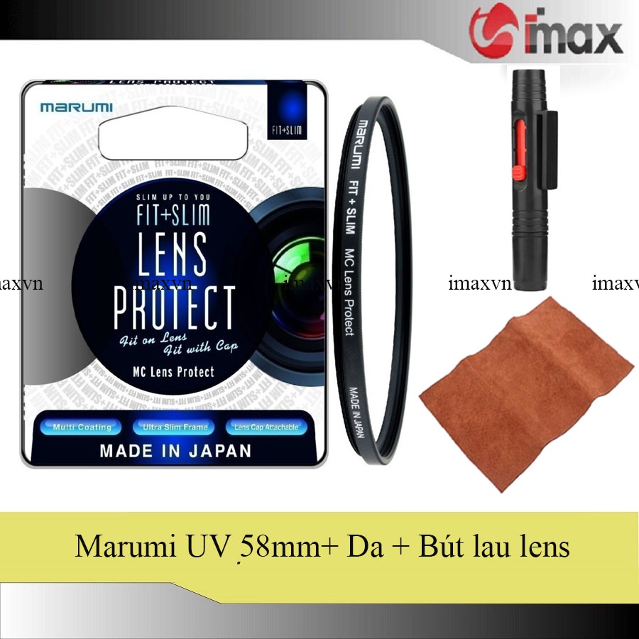 Kính lọc Filter Marumi Fit & Slim Lens Protect 58mm (Hoằng Quân) + Bút lau lens | Shopee Việt Nam