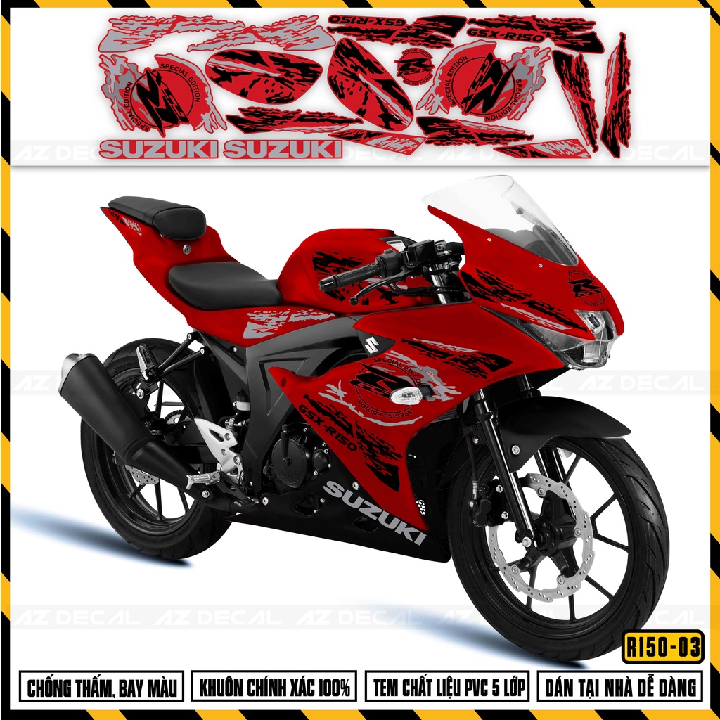Tem Xe Suzuki GSX R150 Special Edition | GSX R150-03 | Decal Rời Cắt ...