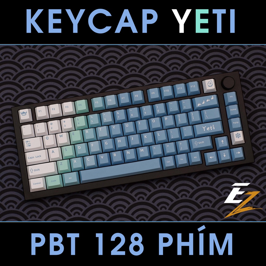 Keycap Cho Bàn Phím Cơ Yeti Blue Thick PBT Cherry Profile 126 Phím ...