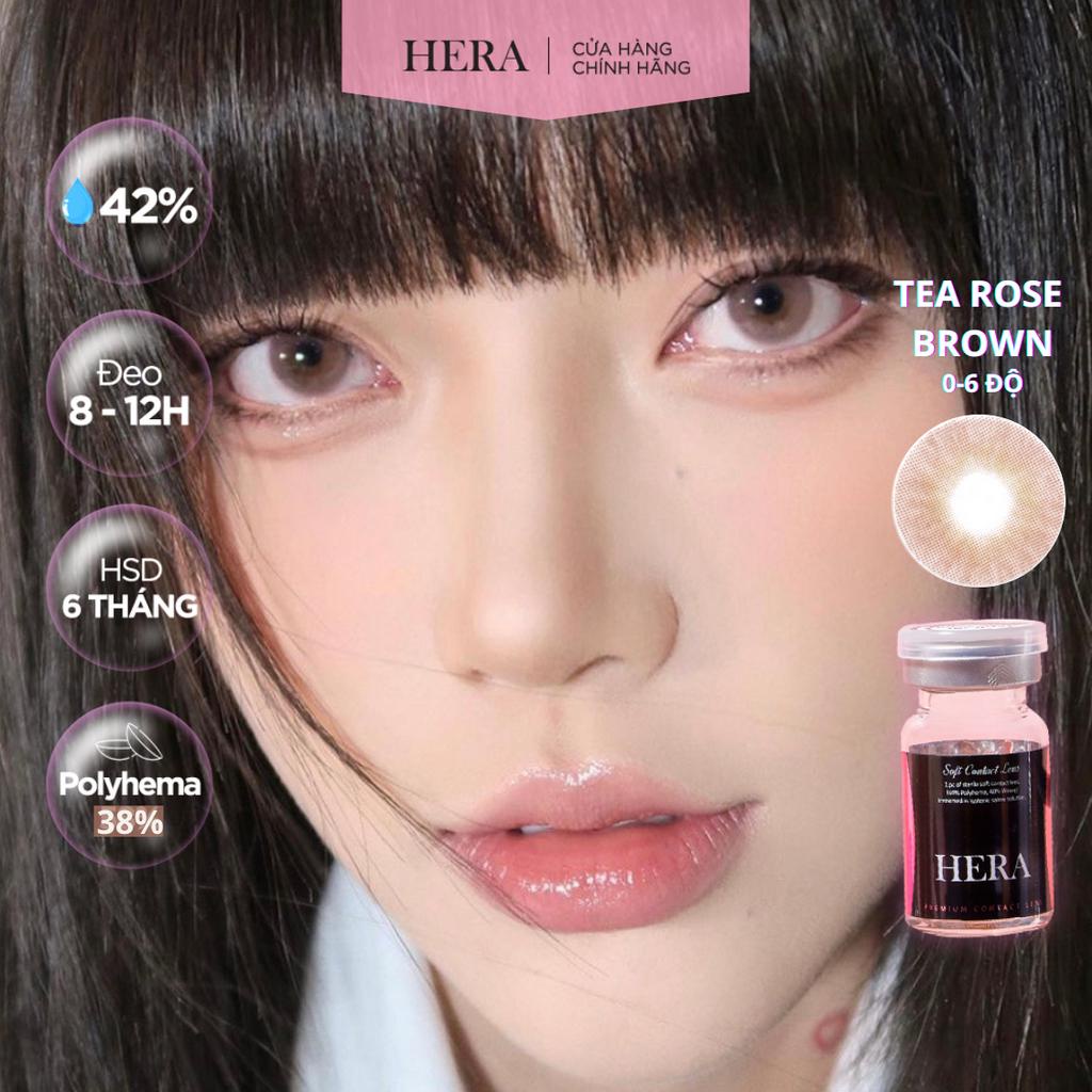 Lens Hera Nâu Hồng Trà 0 - 6 Độ TEA ROSE BROWN Nhập Khẩu Hàn Quốc Kính ...