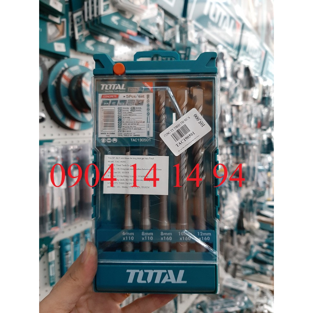 Bộ 5 mũi khoan bê tông đầu gài Total TAC190501 | Shopee Việt Nam