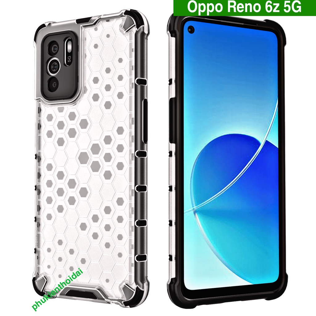 Ốp lưng Oppo Reno 6Z 5G vân tổ Ong kiểu dáng UAG chống sốc chống va đập ...