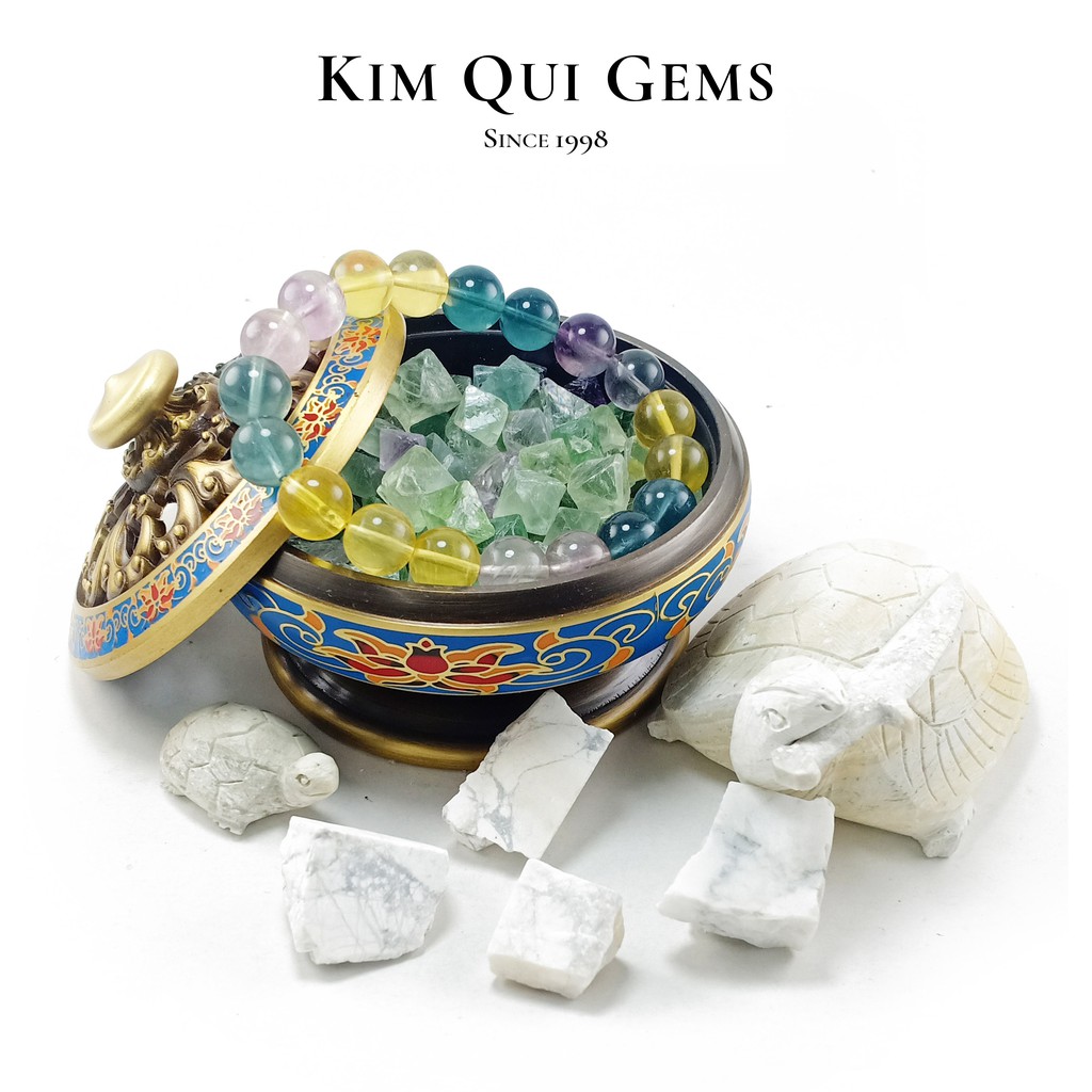[Kim Qui Gems] Vòng tay Flourite Đa Sắc Phong Thủy | Shopee Việt Nam
