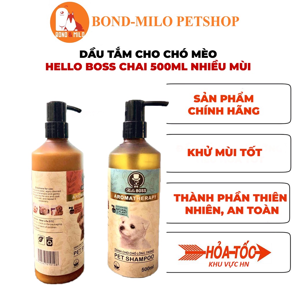 DẦU TẮM CHO CHÓ MÈO HELLO BOSS CHAI 500ML NHIỀU MÙI - BONDMILO SHOP ...