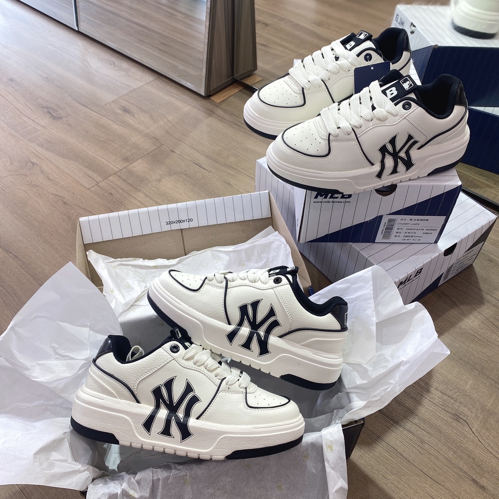 [CHÍNH HÃNG] Giày Sneaker MLB CHUNKY LINER màu OFFWHITE Đen Trắng - CODE: 3ASXCA12N-50WHS ...