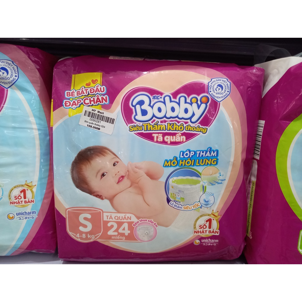Bỉm Bobby, Tã Quần Bobby Đủ Size S20/ S24/ M18/ M22/ M42/ M62/ L16/ L38 ...