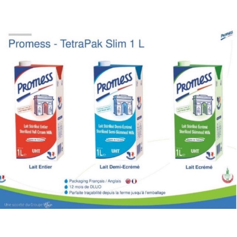 THÙNG 6 HỘP SỮA PROMESS KHÔNG ĐƯỜNG 1L NGUYÊN KEM/ ÍT BÉO/ TÁCH BÉO ...