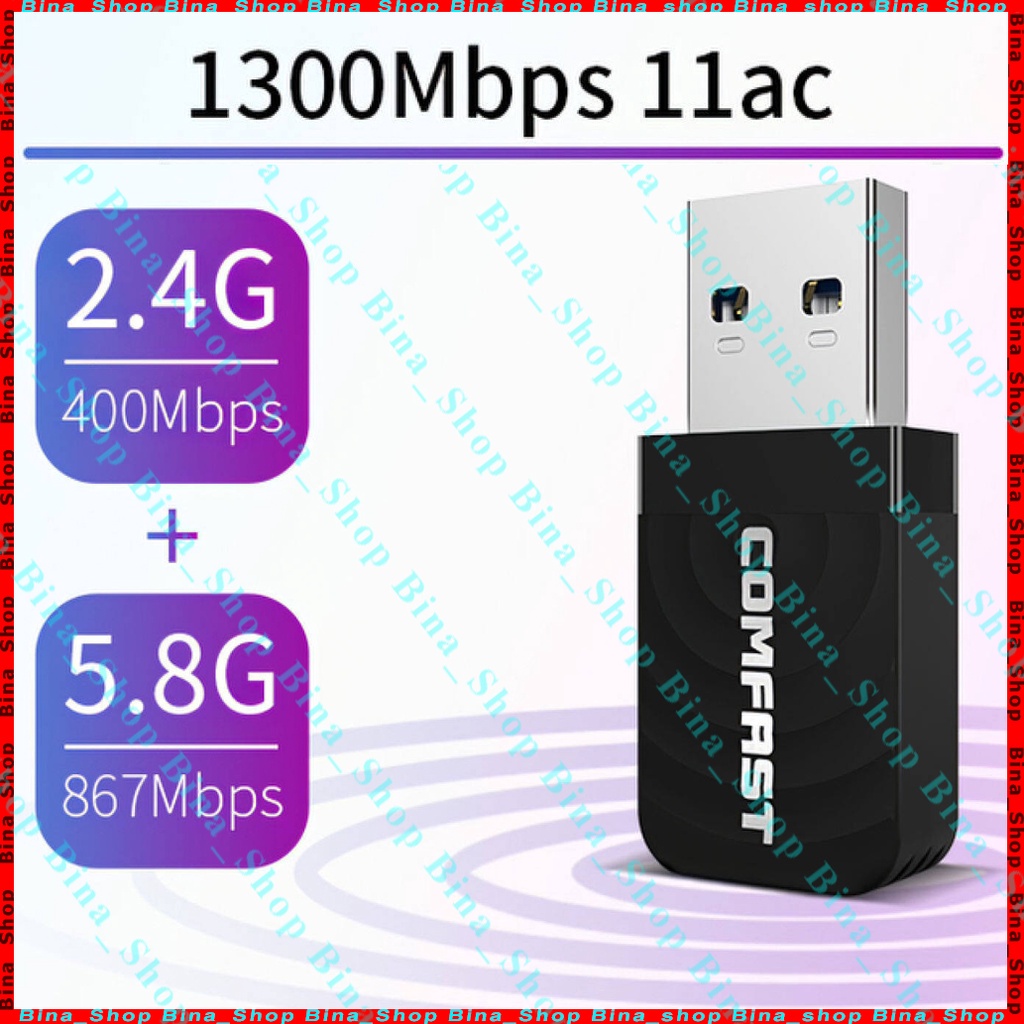 USB Thu Sóng Wifi Comfast CF-812AC 1300Mbps 2.4Ghz/5Ghz | Shopee Việt Nam