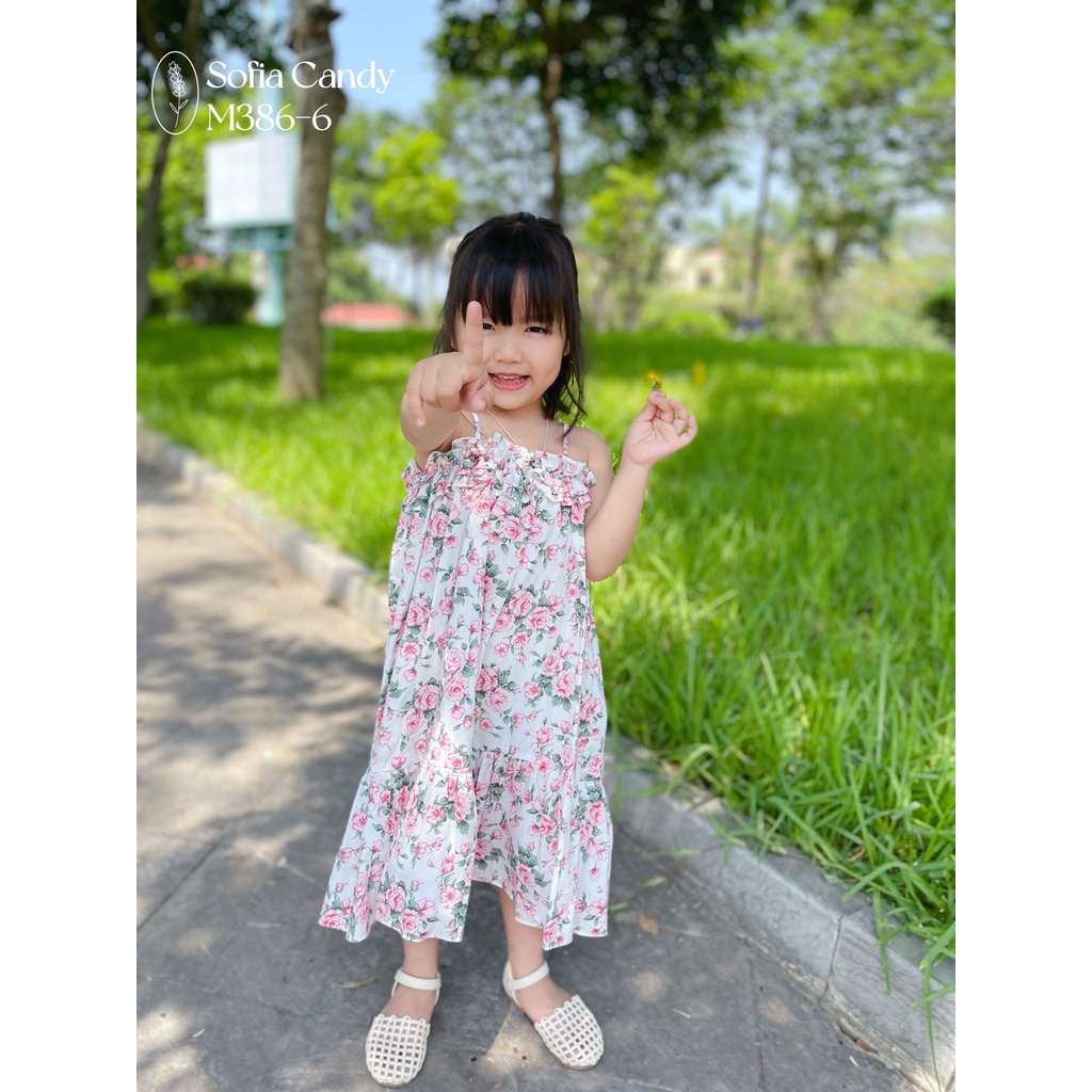 Váy thô hai dây Sofia Candy bèo ngực 4 màu hoa lá | Shopee Việt Nam
