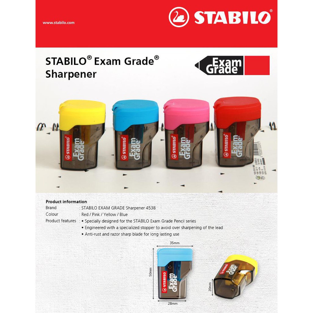 Chuốt bút chì STABILO Exam Grade 4538 ( 3 màu) | Shopee Việt Nam