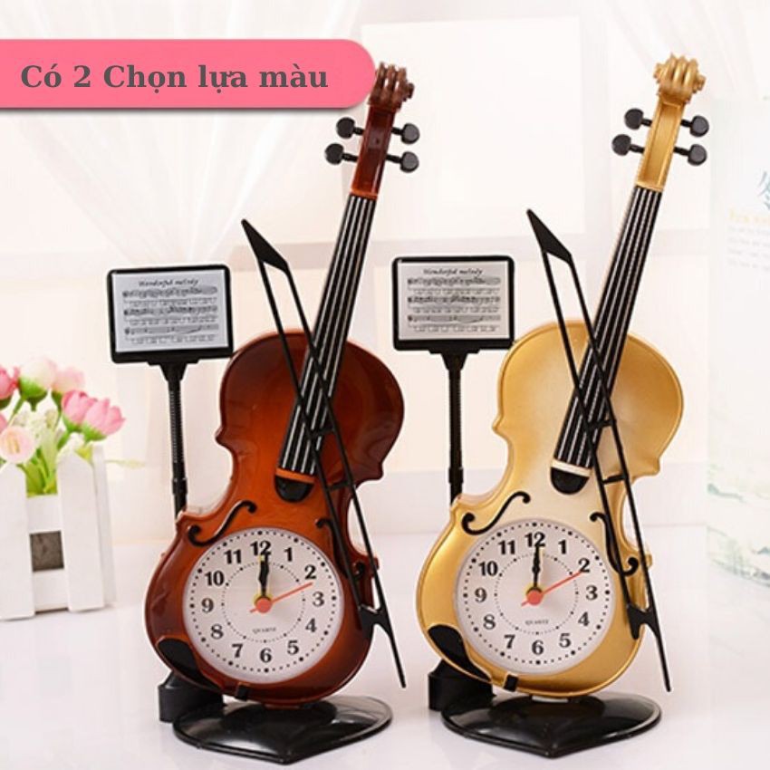 Đồng hồ trang trí để bàn hình cây đàn Violin Loại lớn tặng kèm móc treo ...