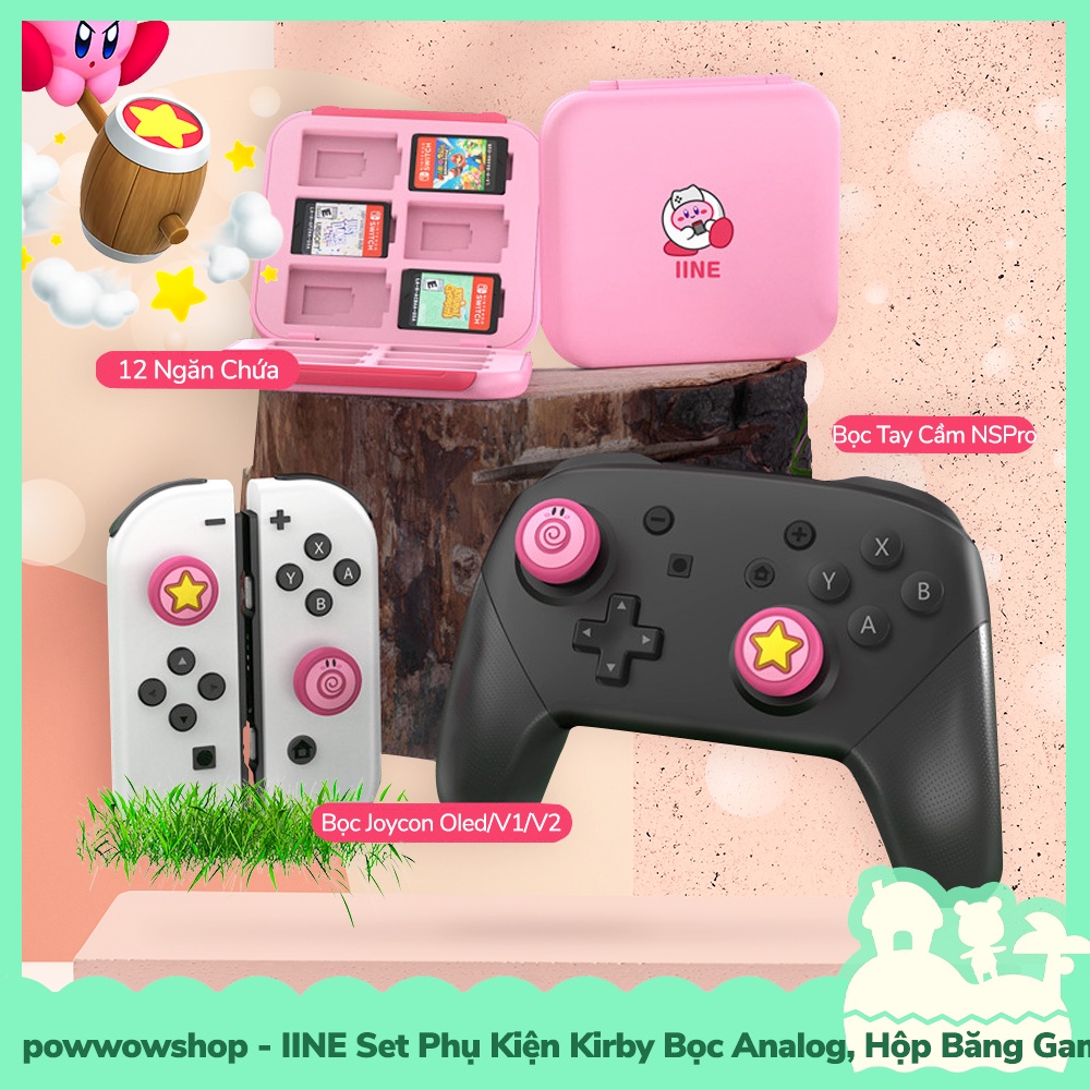 [Sẵn VN - Hỏa Tốc] OLED,V1,V2 Set Phụ Kiện Kirby Bọc Analog Joycon, NSPro, PS5, Hộp Băng Game ...