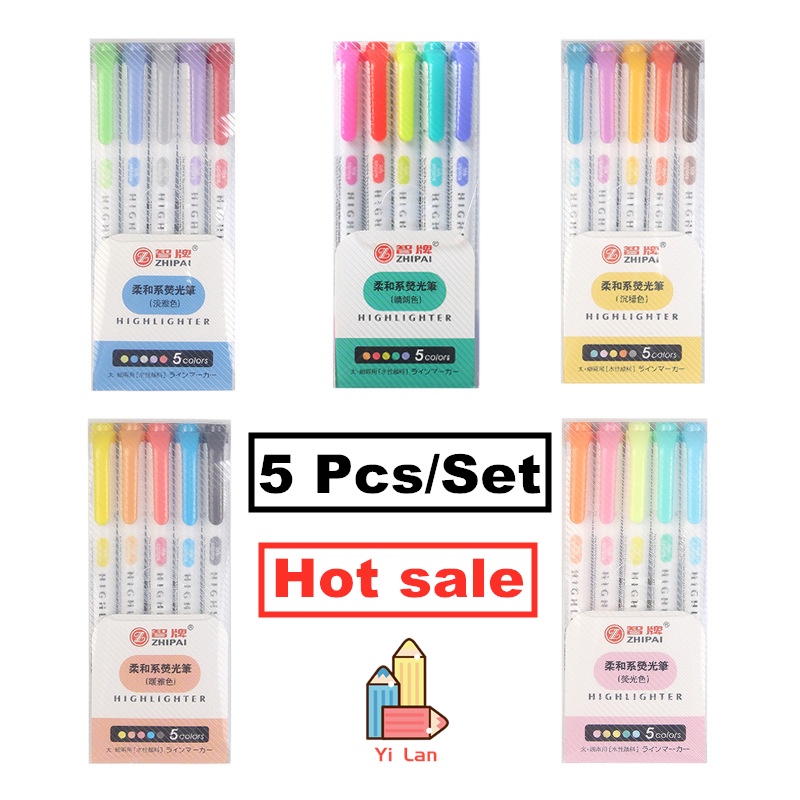 Set 5 Bút Đánh Dấu Hai Đầu Tiện Dụng | Shopee Việt Nam