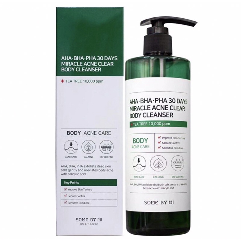 Sữa Tắm Giảm mụn Lưng Some By Mi AHA - BHA - PHA 30 Days Miracle Acne Clear Body Cleanser 400g ...