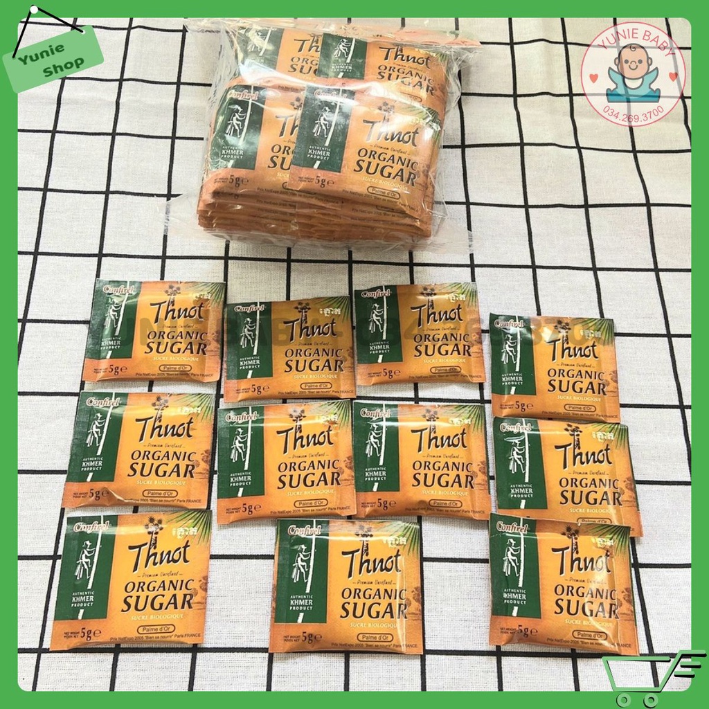 [Date 2025][Thnot] Đường Thốt Nốt hữu cơ gói nhỏ 5g | Shopee Việt Nam