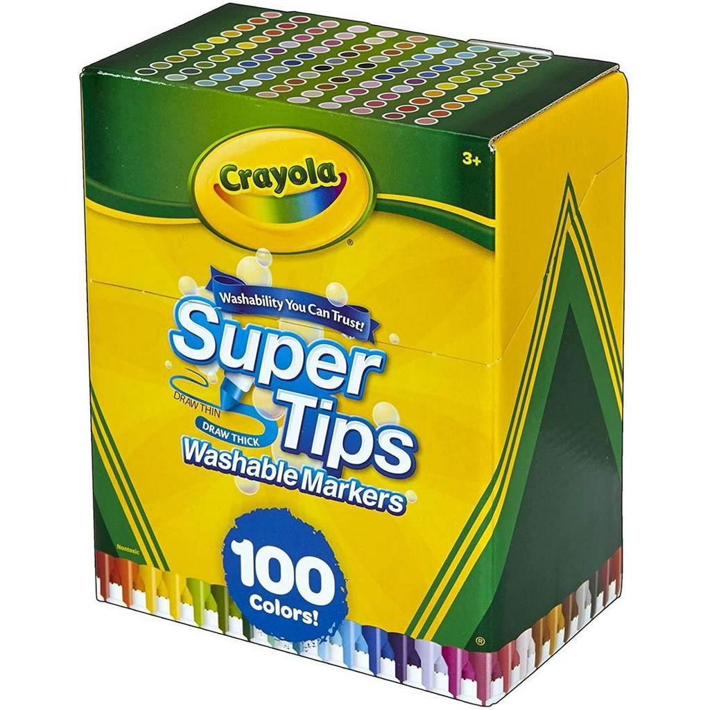 HỘP 100 BÚT LÔNG TÔ MÀU NÉT MẢNH & DÀY CRAYOLA SUPER TIPS WASHABLE ...